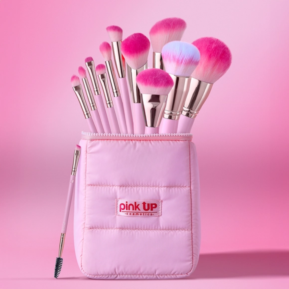 SET DE 12 BROCHAS PINK PUFFER - PINK UP – Don Juan Beauty Supply